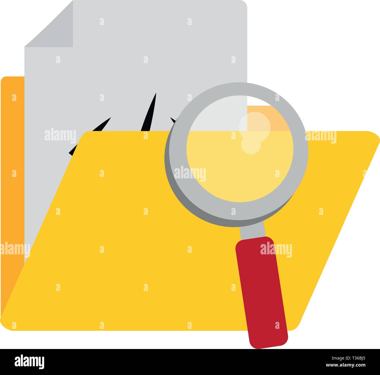 Dossier avec les codes de programmation et symbole de loupe Image ...