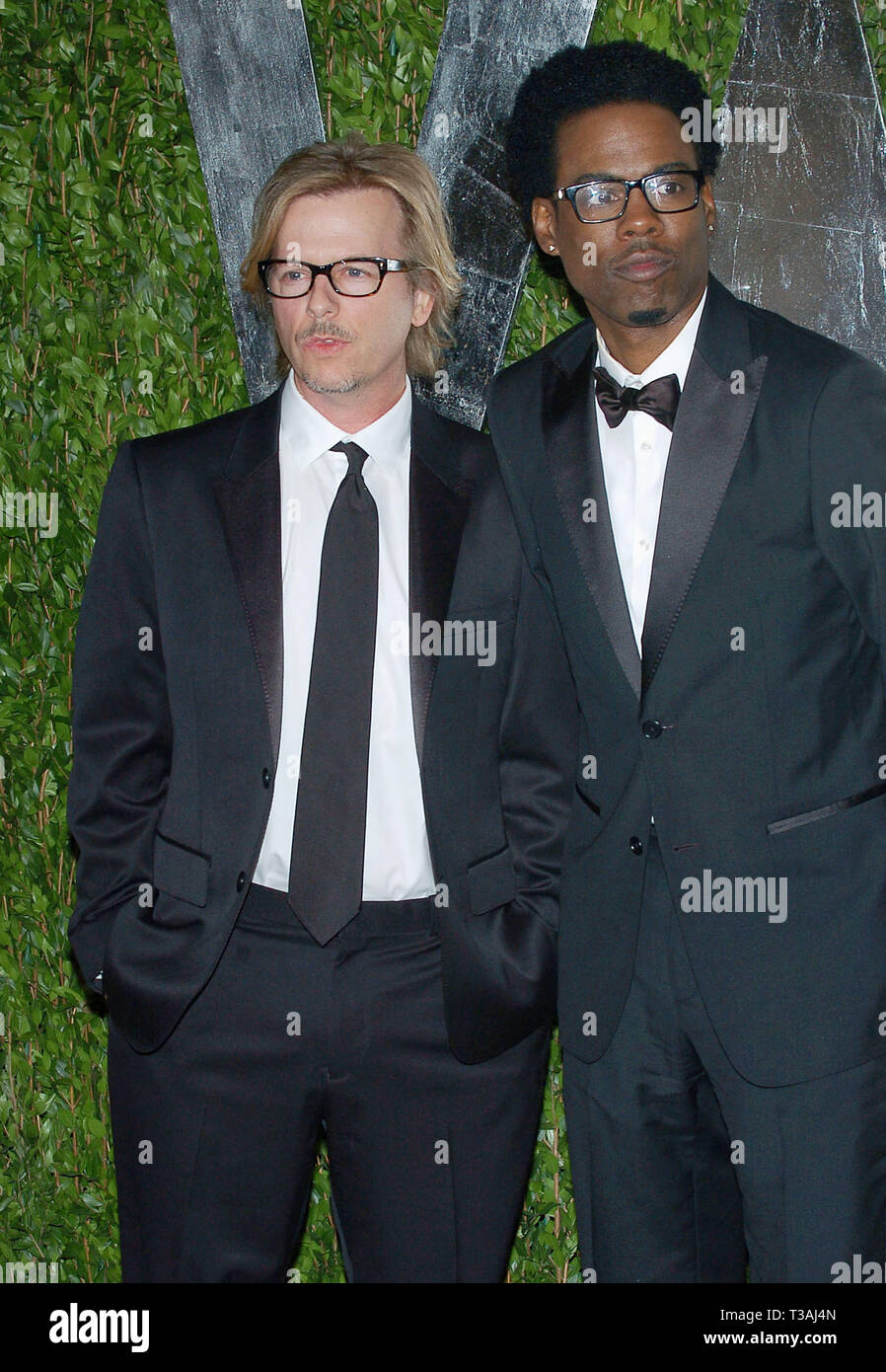 David Spade, Chris Rock 173 arrivant à la Vanity Fair Oscar Party 2012 ...