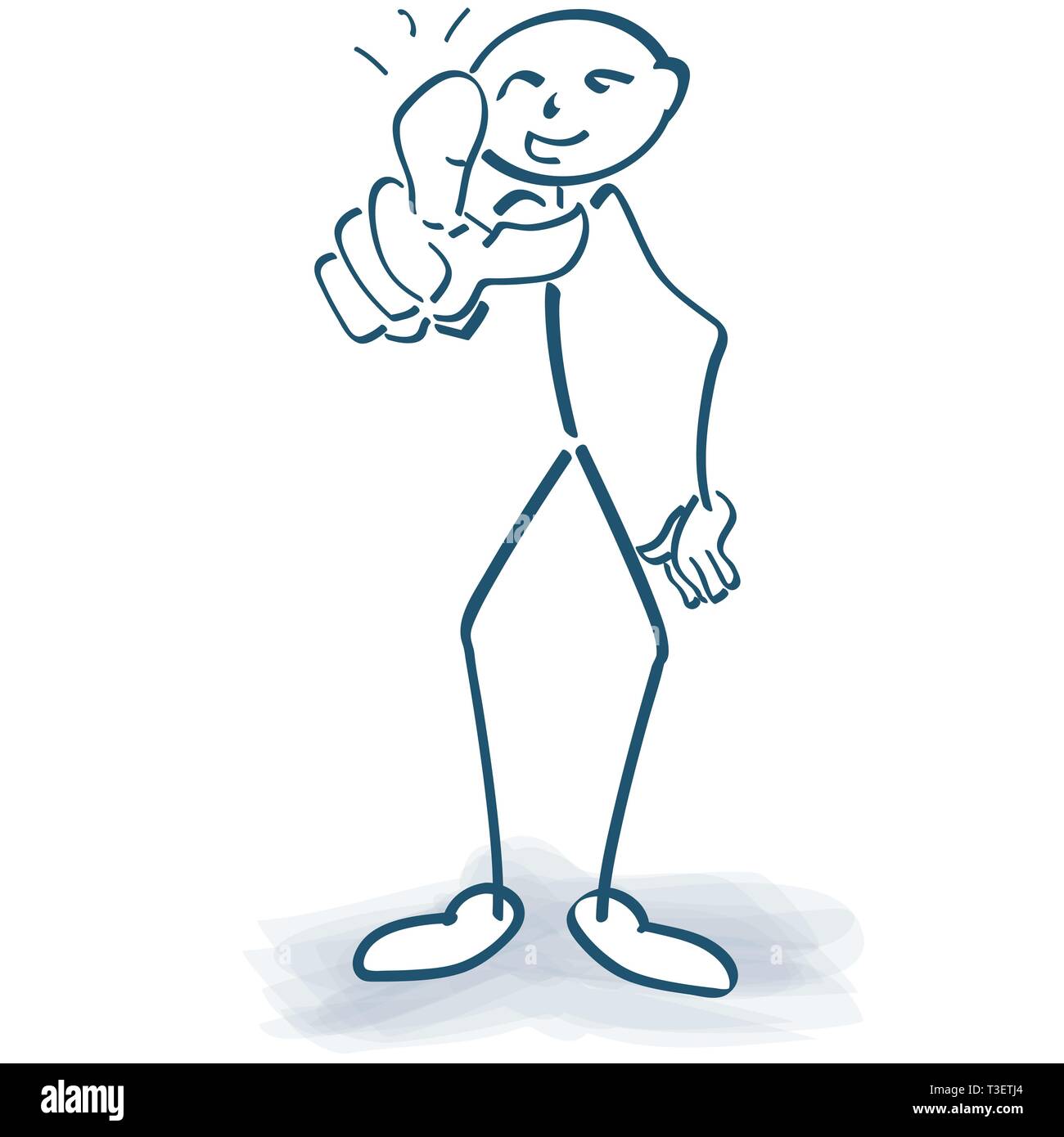 Stick figure avec le doigt et montrer du doigt Image Vectorielle Stock ...