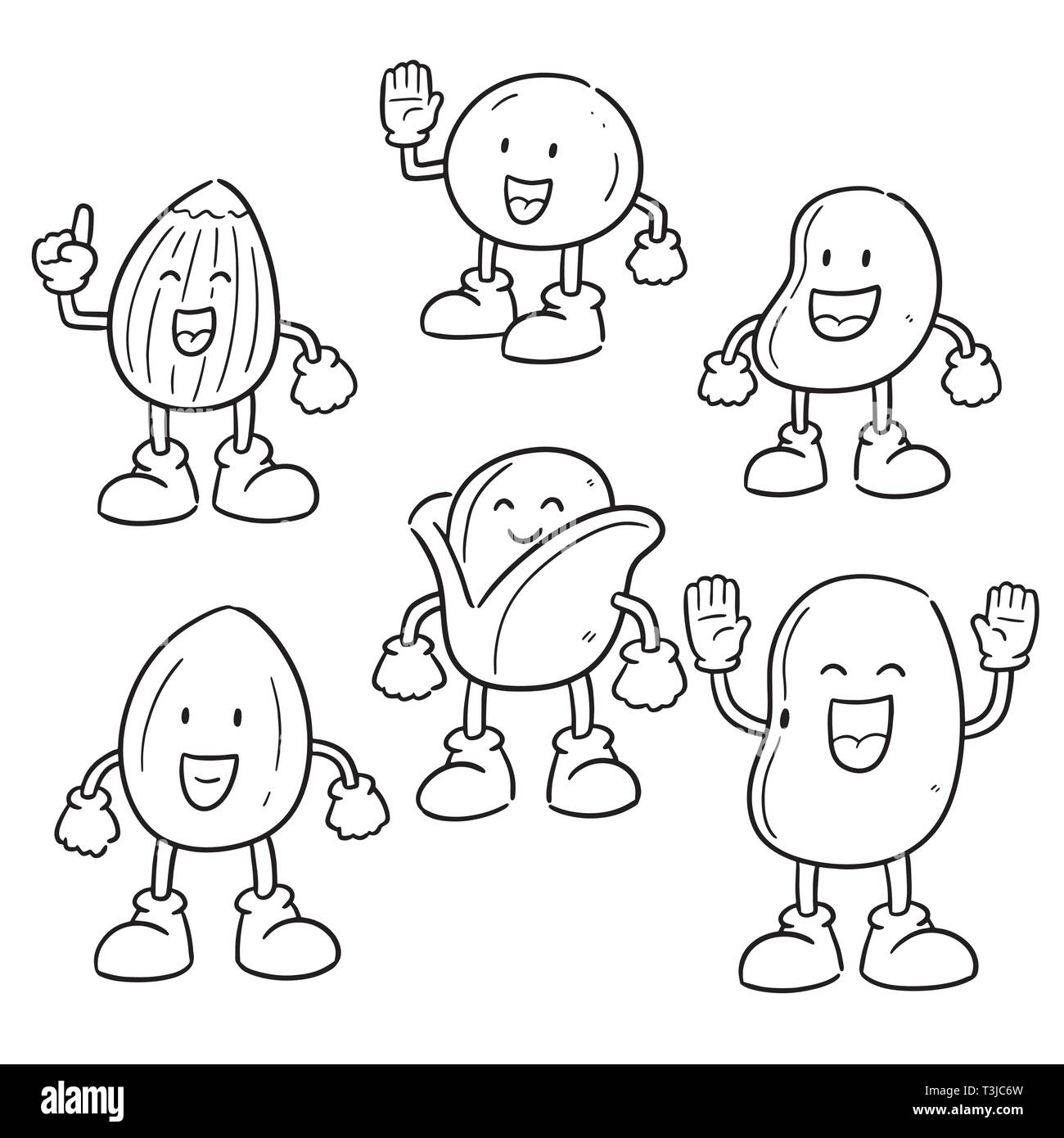 Haricots vert cartoon Banque d'images noir et blanc - Alamy