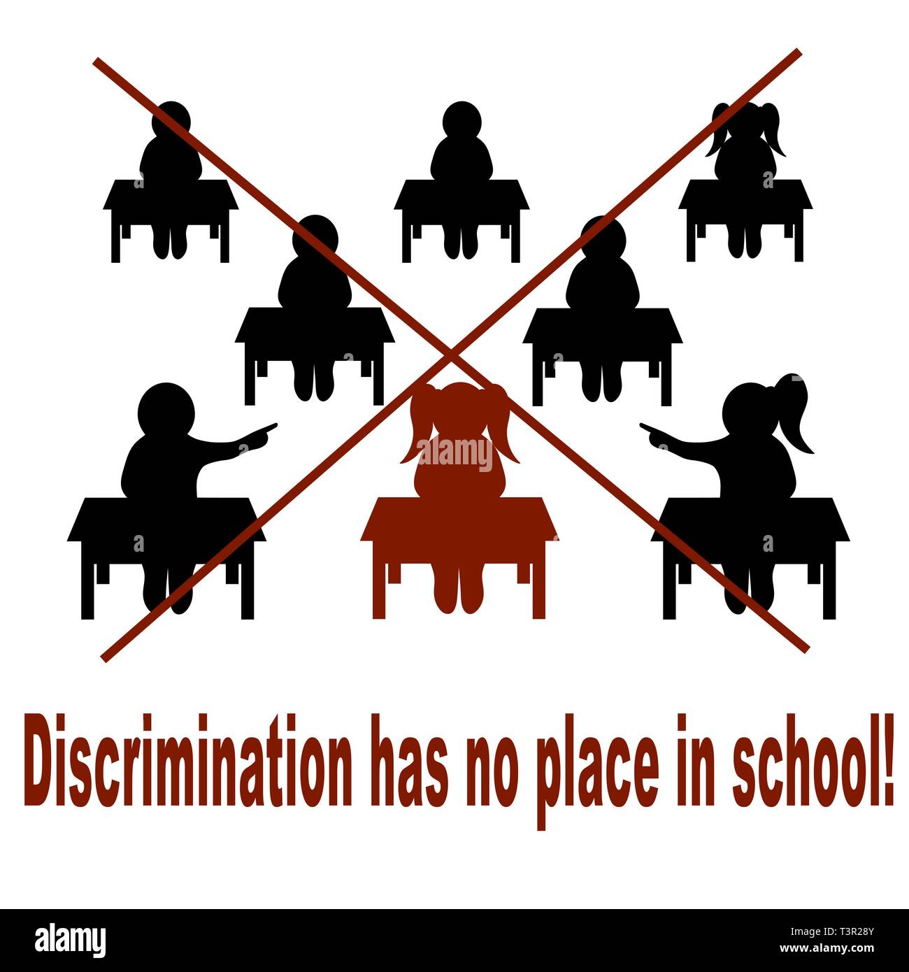 Une affiche appelant à la lutte contre la discrimination à l'école ...