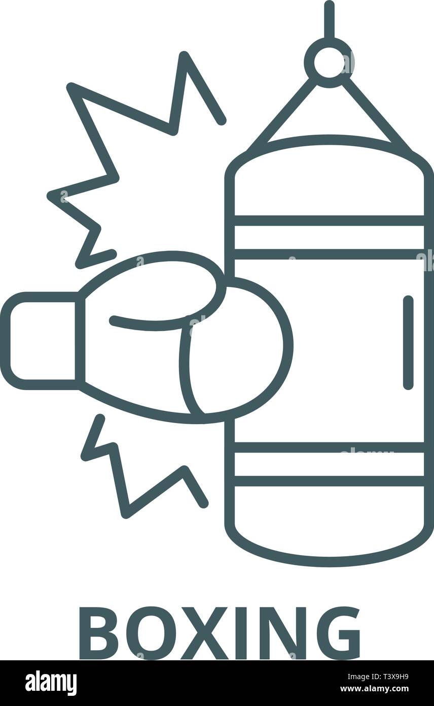 L'icône de la ligne de boxe, vecteur. Contour boxe signe, symbole ...