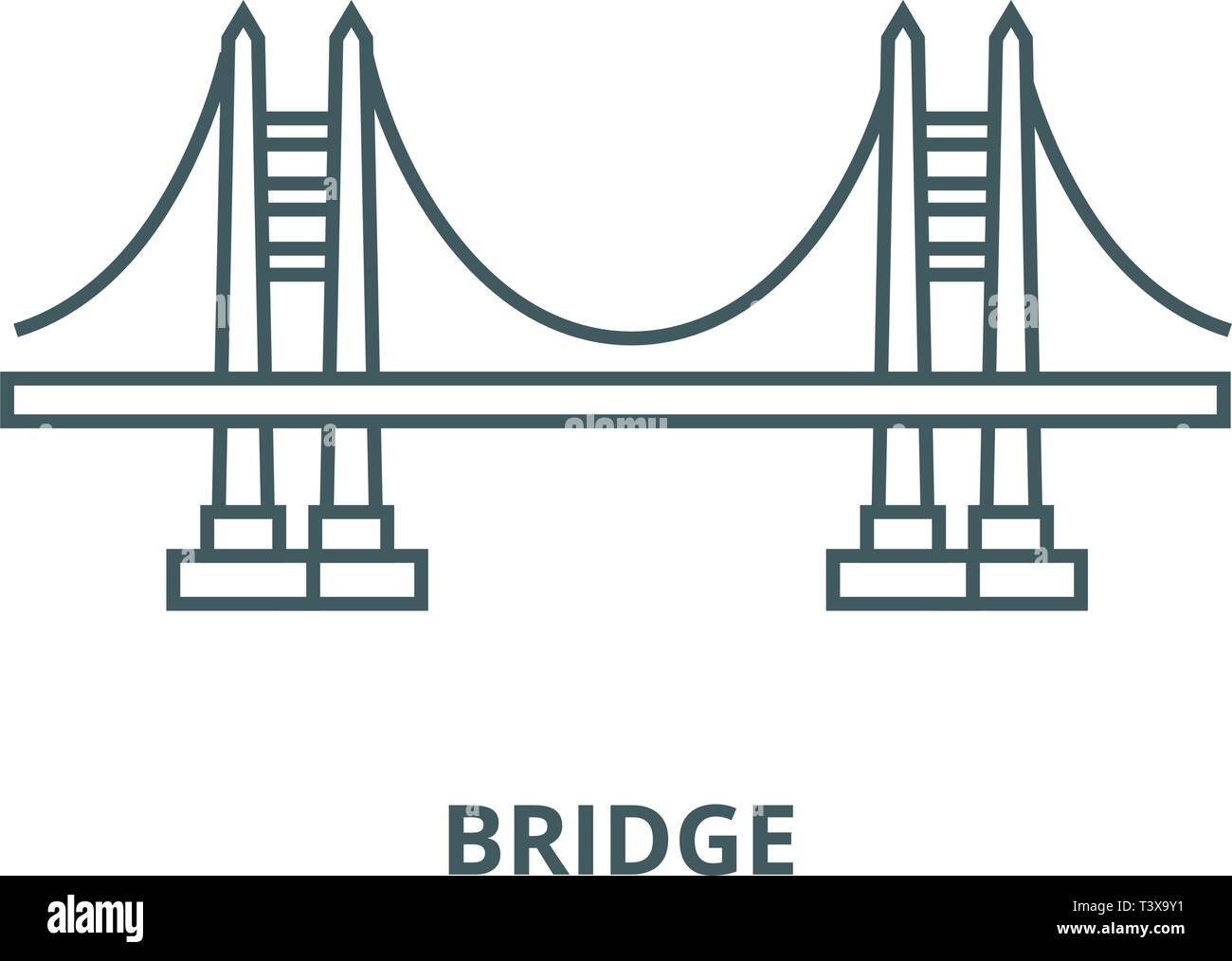 L'icône de la ligne du pont, vecteur. Les grandes lignes du pont signe ...