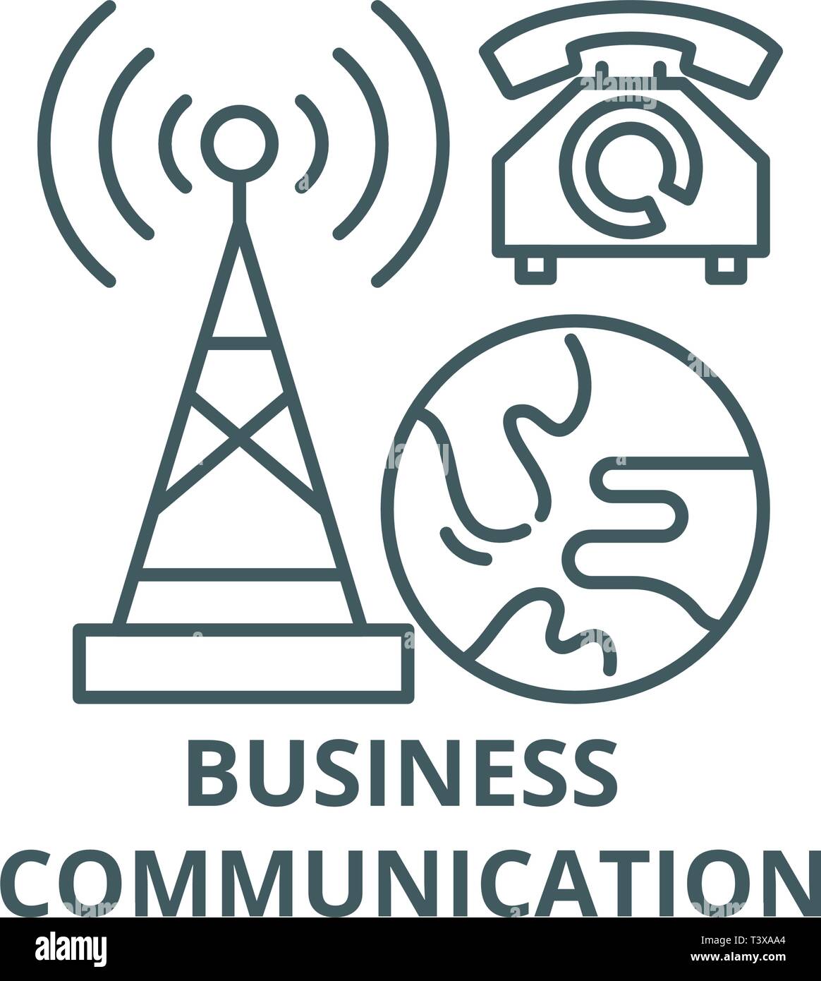 L'icône de la ligne de communication d'entreprise, vecteur. Plan de ...