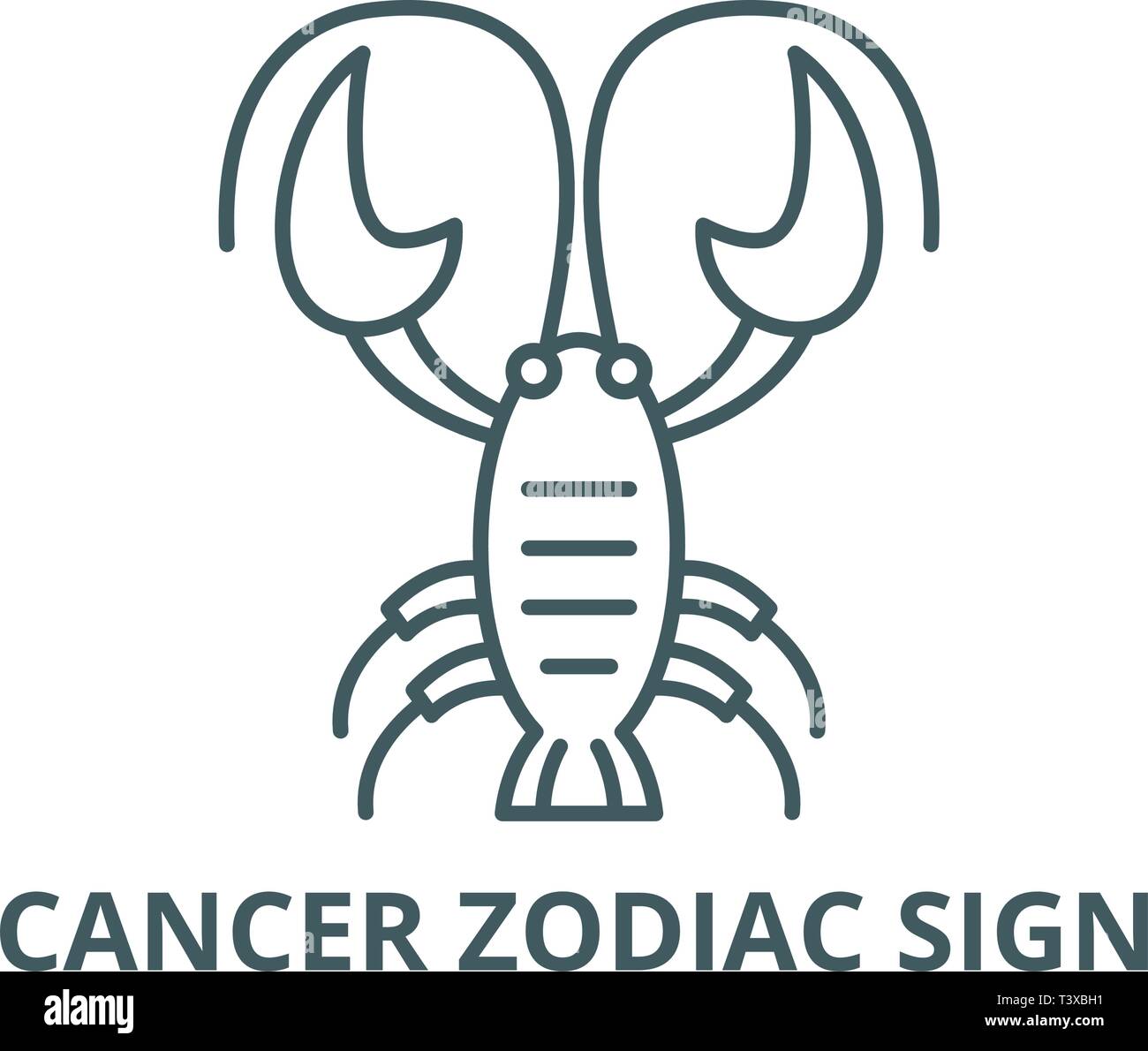 L'icône de la ligne du cancer signe du zodiaque, vecteur. Signe ...