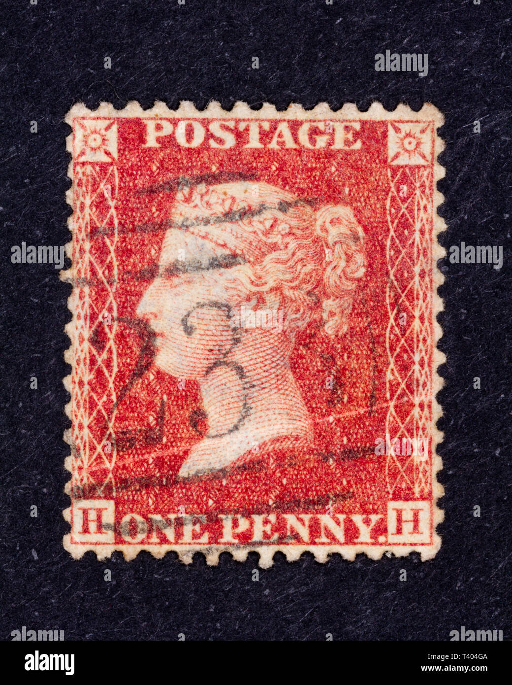 British one penny postage stamp Banque de photographies et d’images à ...