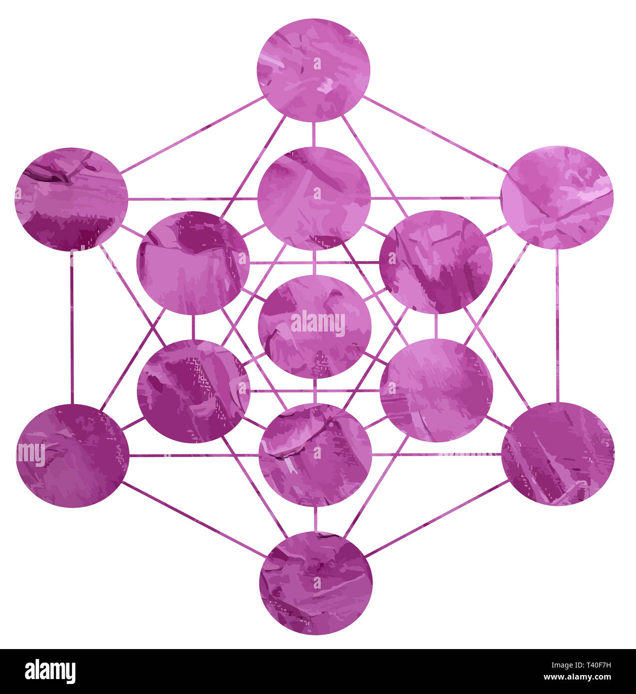 Metatron cube géométrie sacrée méditation chakra violet illustration de ...