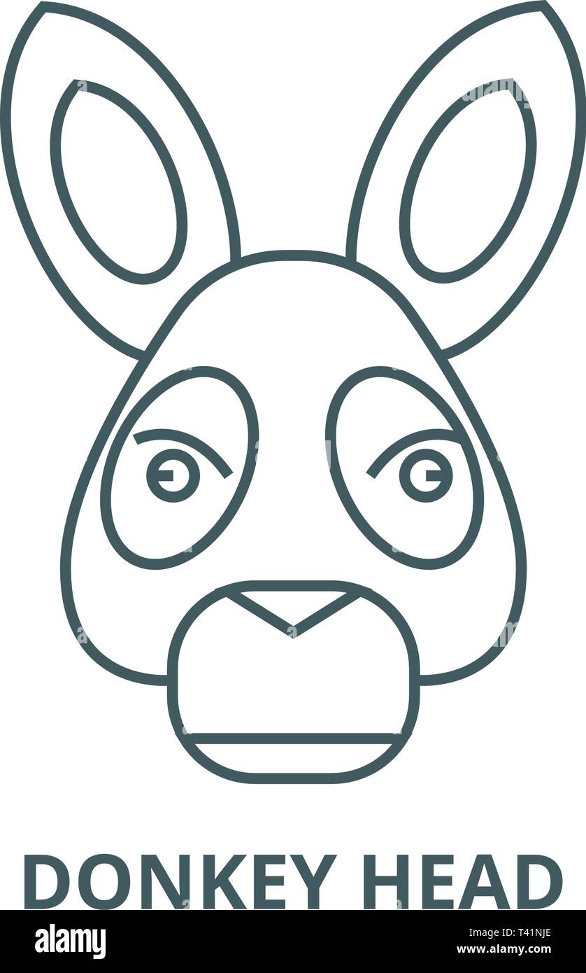 L'icône de la ligne de tête d'Âne, vecteur. Tête d'Âne contours signe ...
