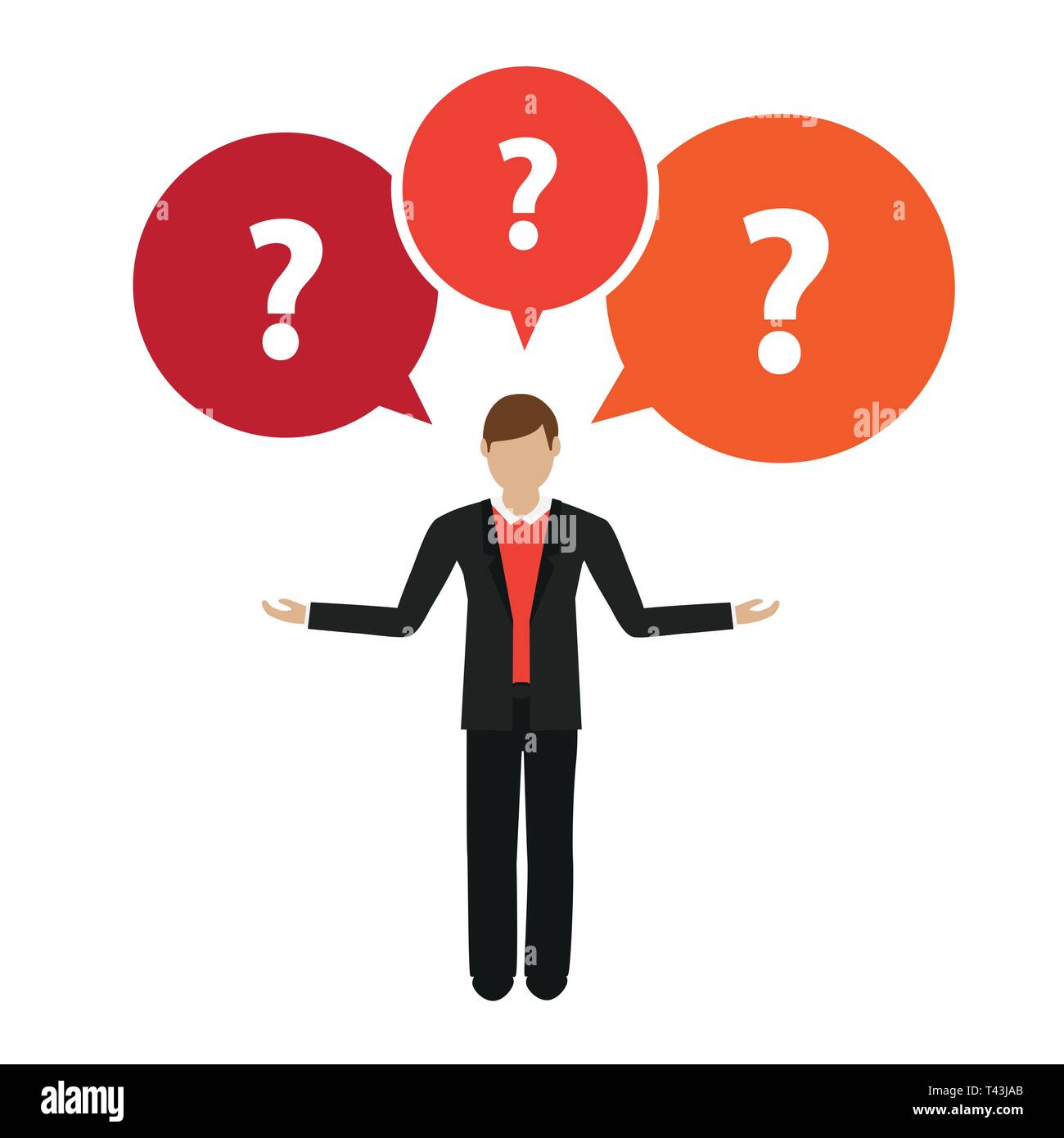 Cartoon man asking question Banque de photographies et d’images à haute ...