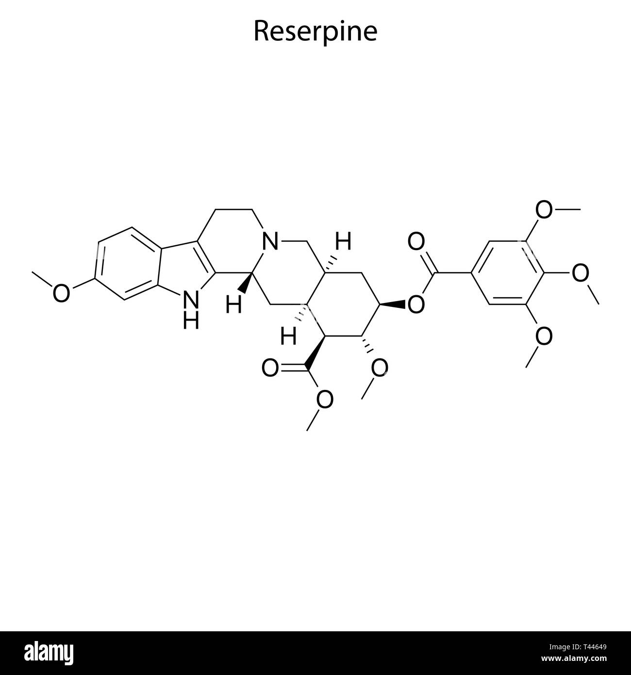 Reserpine structure Banque d'images vectorielles - Alamy