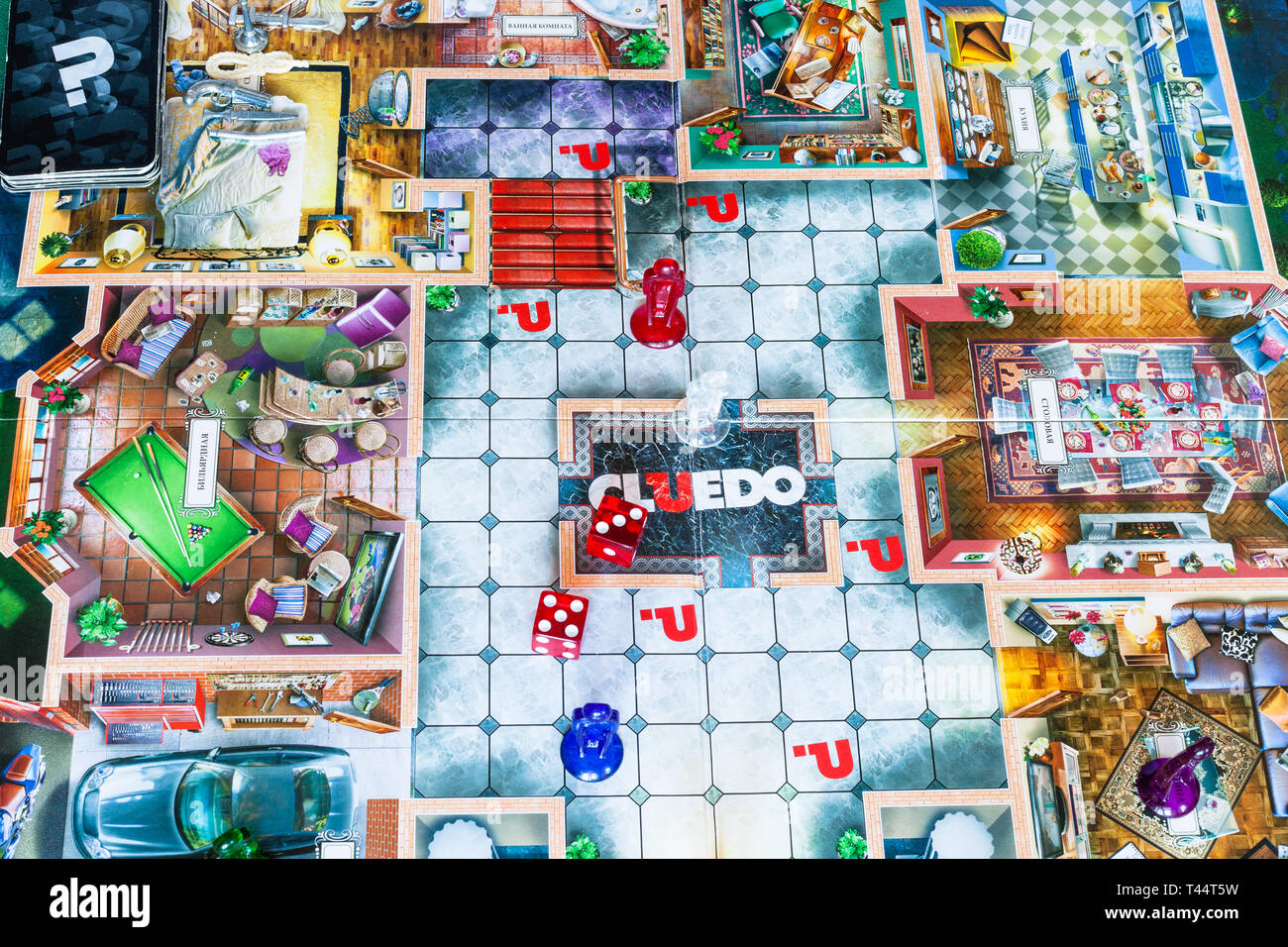 Moscou, Russie - le 3 avril 2019 : terrain de jeu de Cluedo (Clue ...