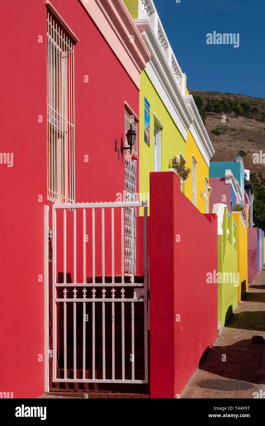 Bâtiments dans le quartier de Malay, Bo-Kaap, Cape Town, Afrique du Sud ...