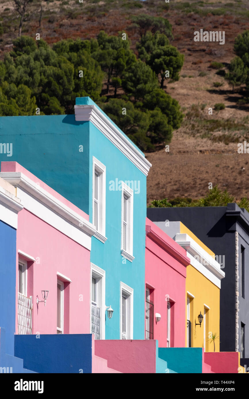 Bâtiments dans le quartier de Malay, Bo-Kaap, Cape Town, Afrique du Sud ...