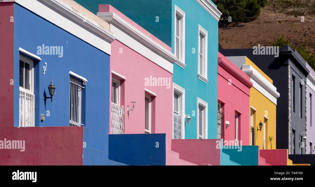 Bâtiments dans le quartier de Malay, Bo-Kaap, Cape Town, Afrique du Sud ...