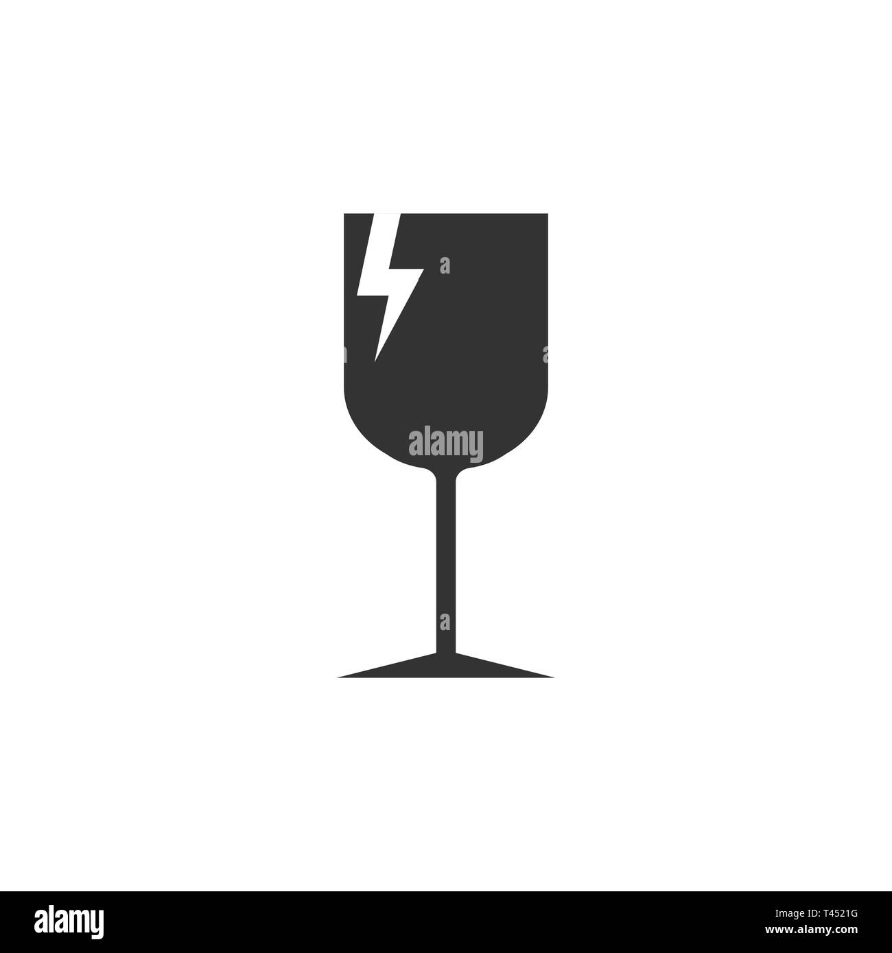 L'icône fragile symbole de l'emballage. Illustration vectorielle ... L'icône fragile symbole de l'emballage. Illustration vectorielle ...