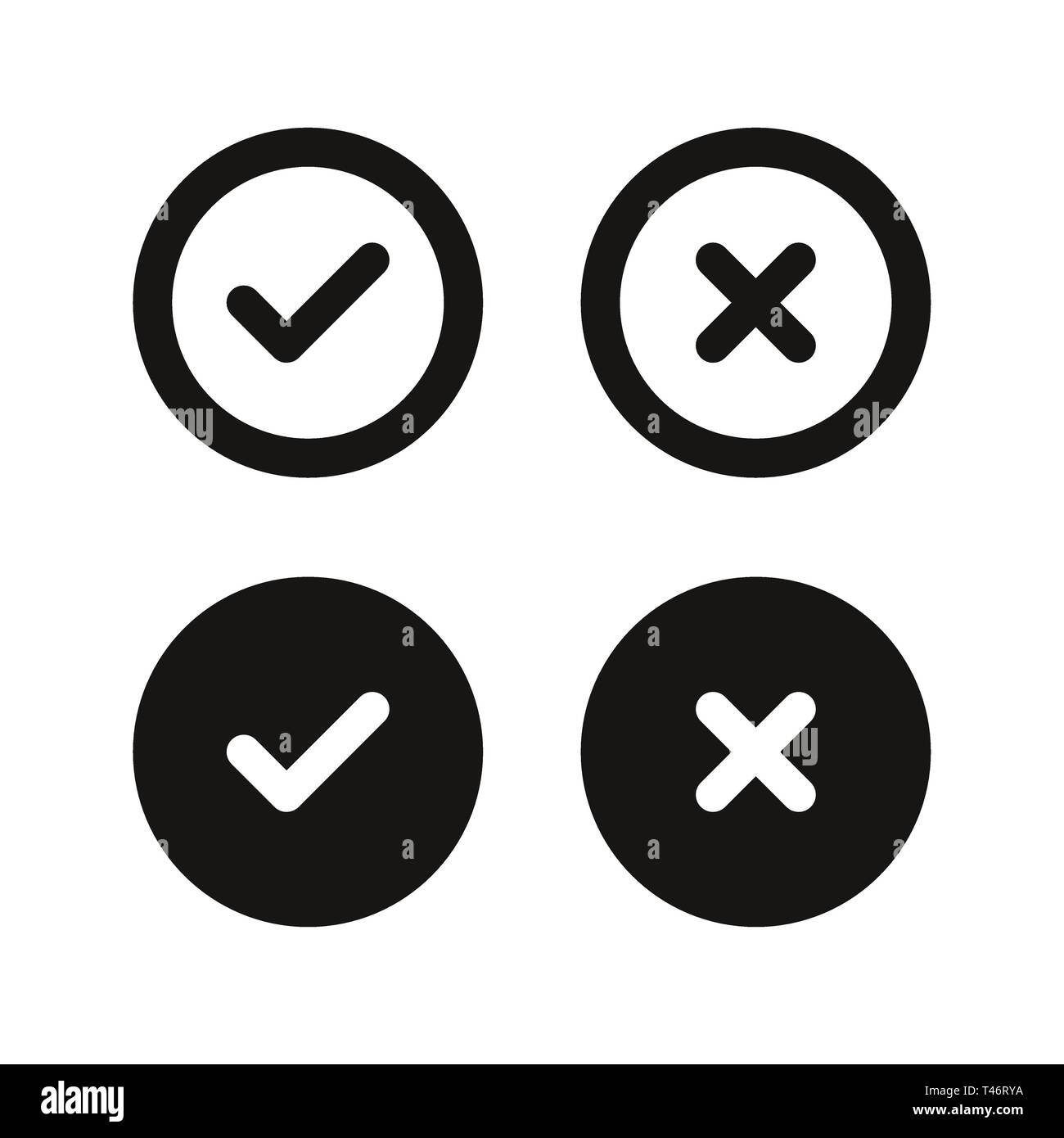 Circle tick check mark symbol Banque d'images vectorielles - Alamy