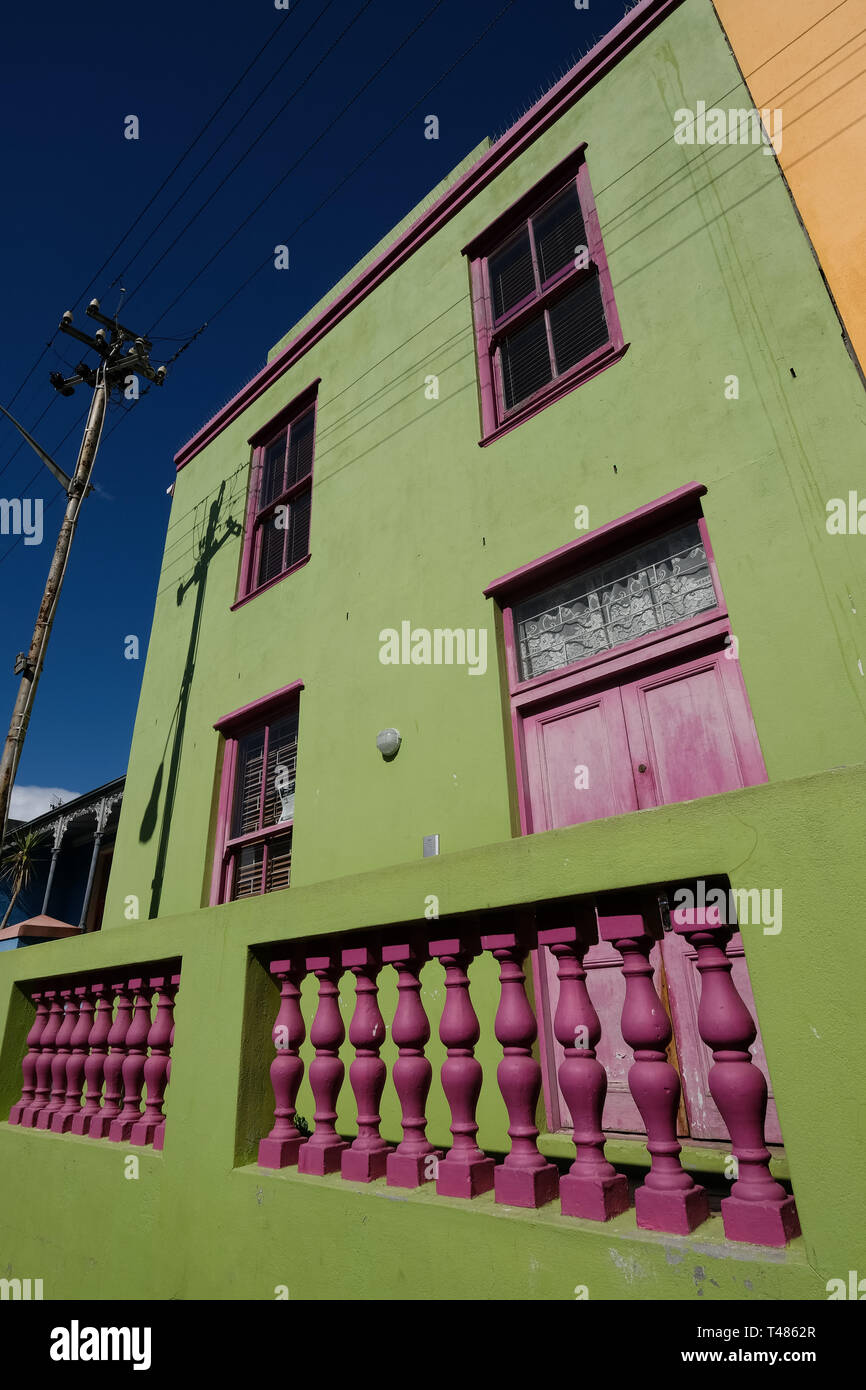 Bâtiments dans le quartier de Malay, Bo-Kaap, Cape Town, Afrique du Sud ...