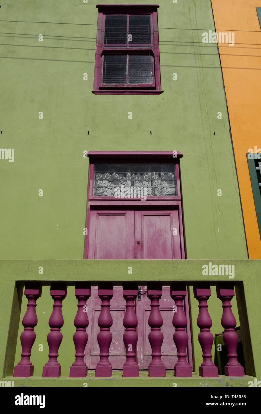 Bâtiments dans le quartier de Malay, Bo-Kaap, Cape Town, Afrique du Sud ...