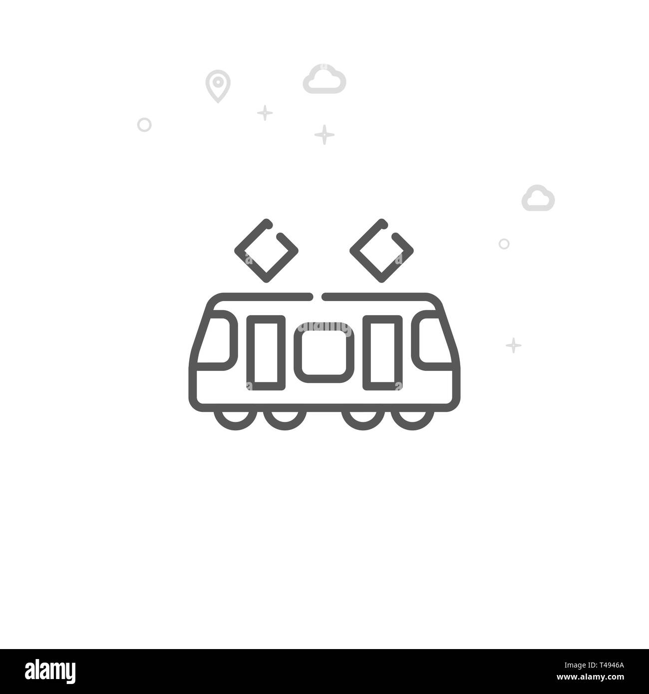 Le tram, l'icône de la ligne de tramway. Transports urbains ville ...