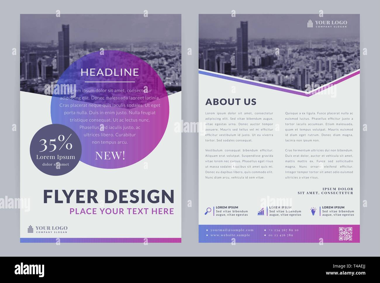 Flyer d'affaires modèles. Vector design avec arrière-plan de la ville ...