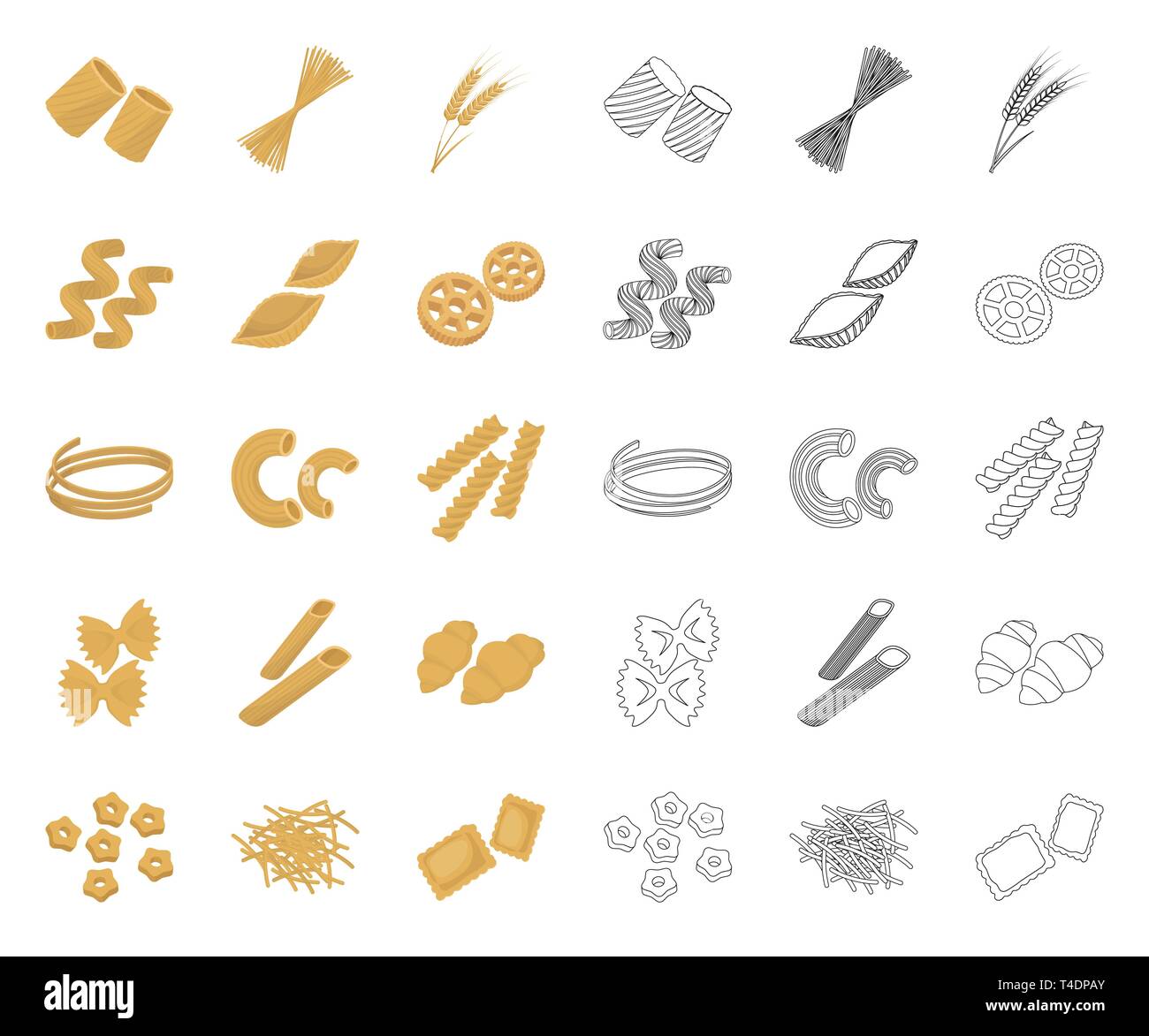 Types de pâtes cartoon,exposer des icônes dans la collection set pour ...