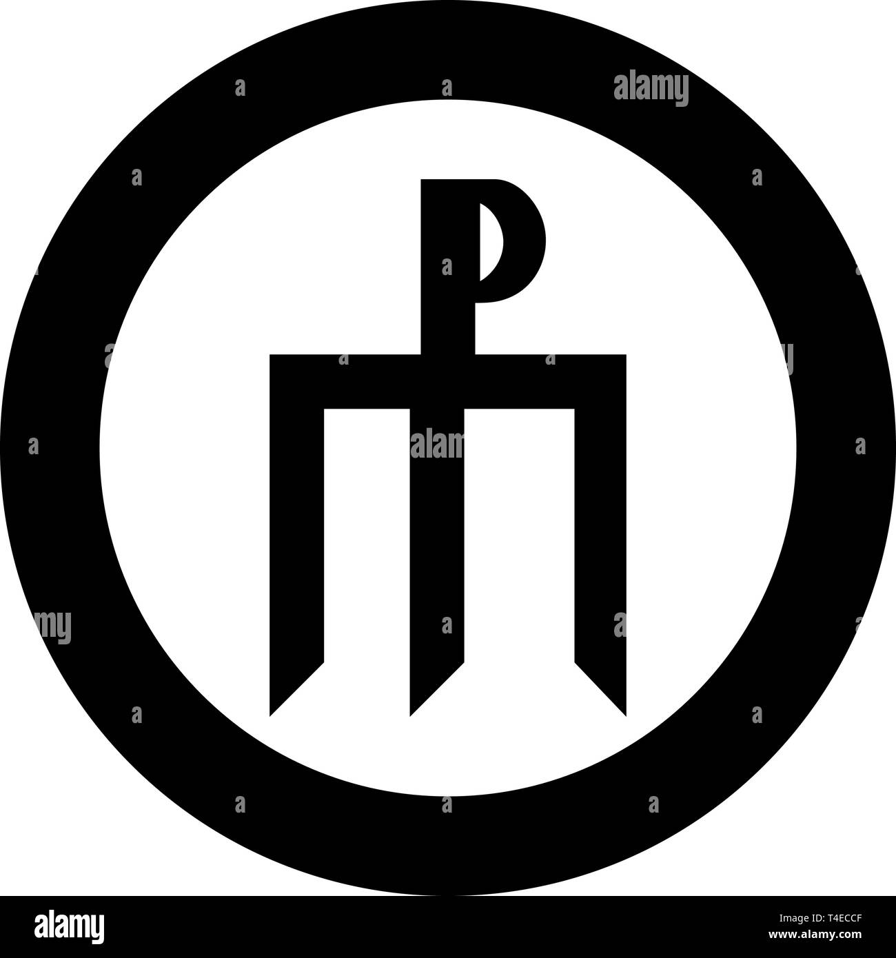 Monogramme Croix symbole Trident concept secret religieux signe croix ...