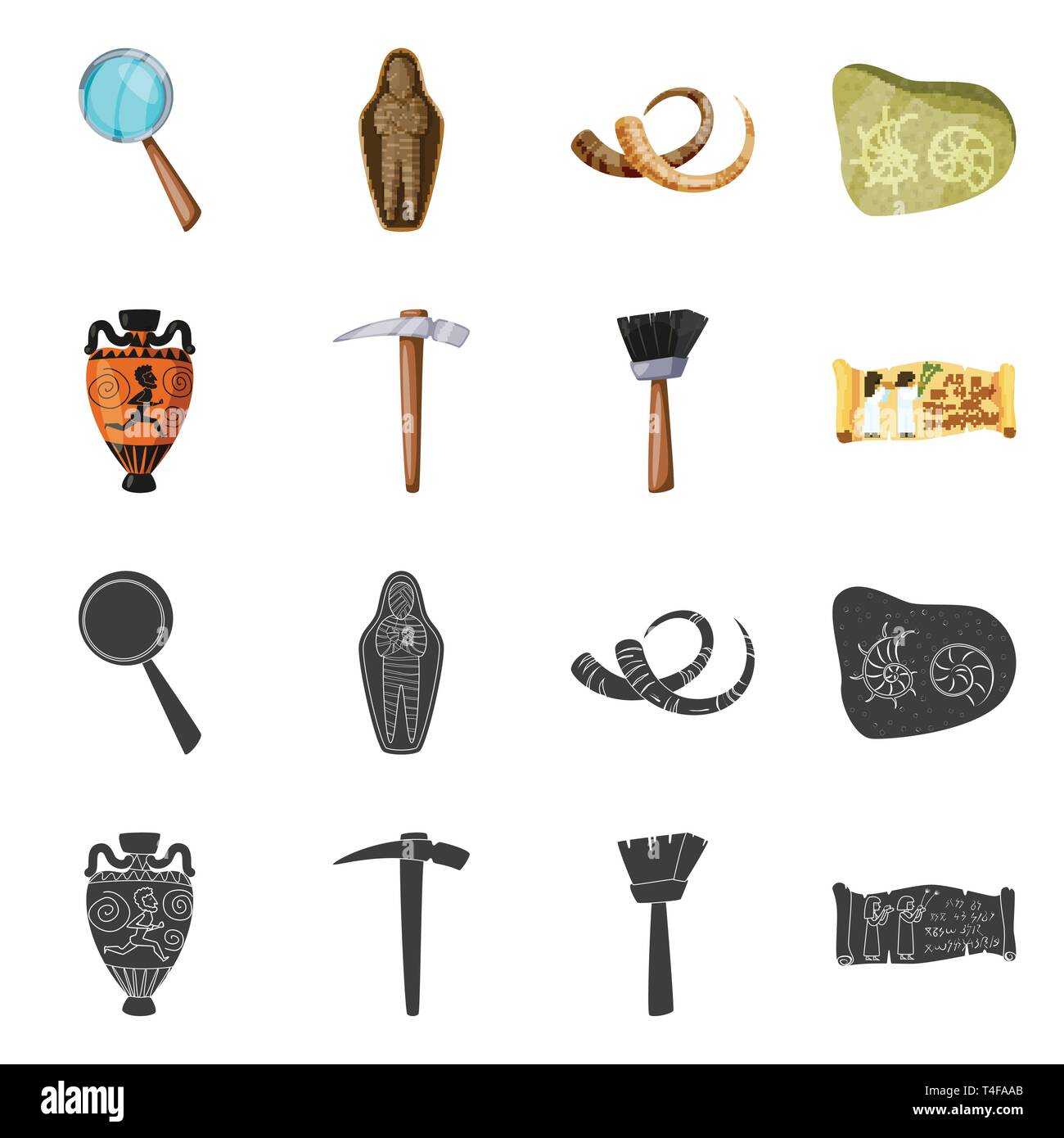 Objet isolé de l'histoire et les éléments symbole. Collection d ...