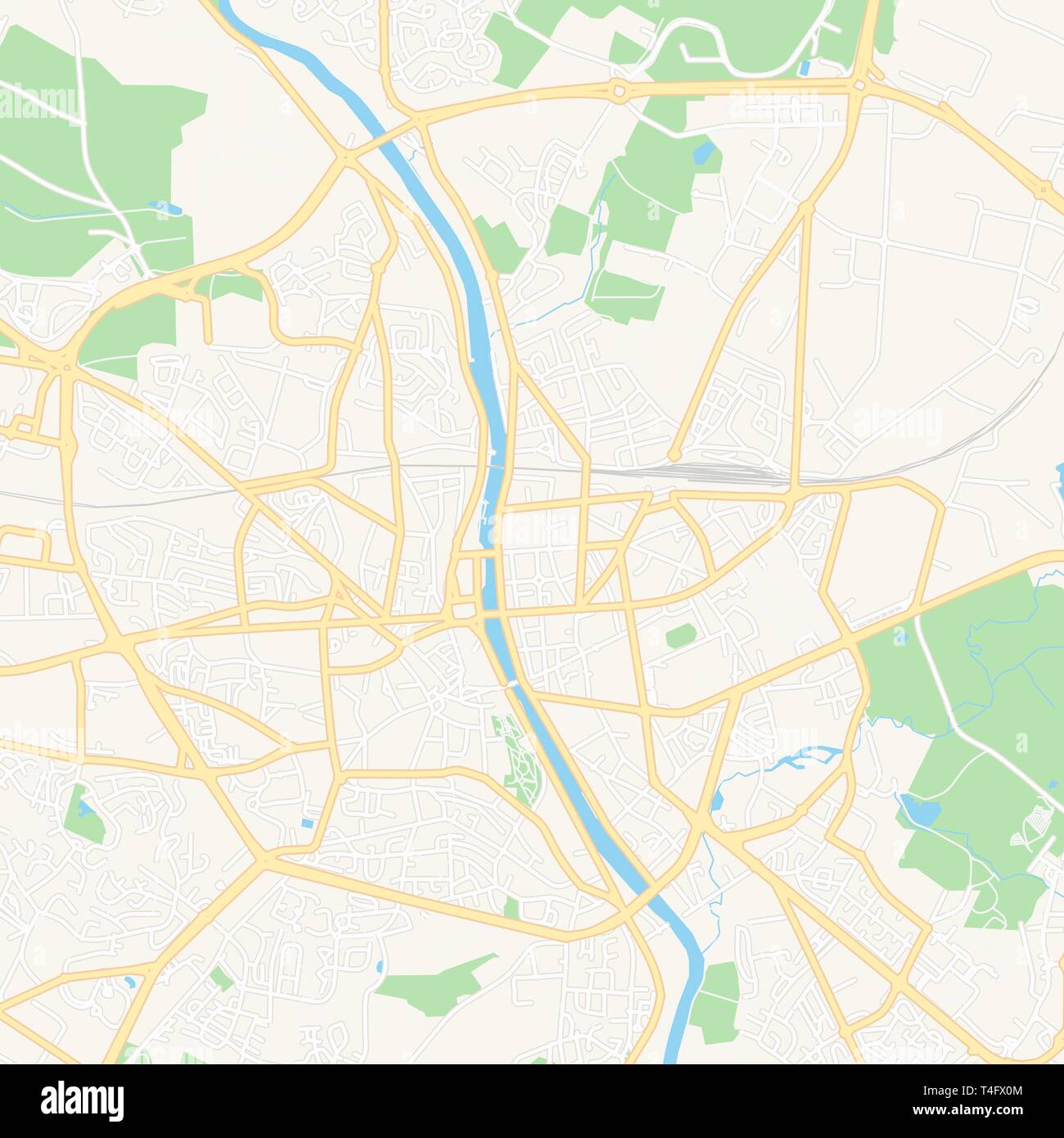 Carte imprimable de Laval, France avec les principales et les routes ...