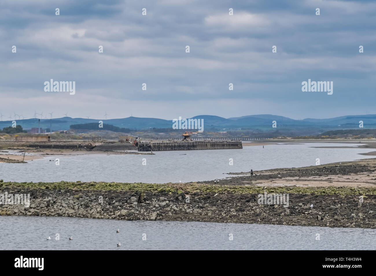 Port d'Irvine Ayrshire du nord de l'Écosse sur une journée froide mais ...