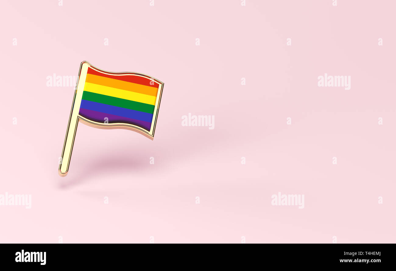 Drapeau arc-en-ciel. broche LGBTQ Gay pride symbole mois concept. Isolé ...