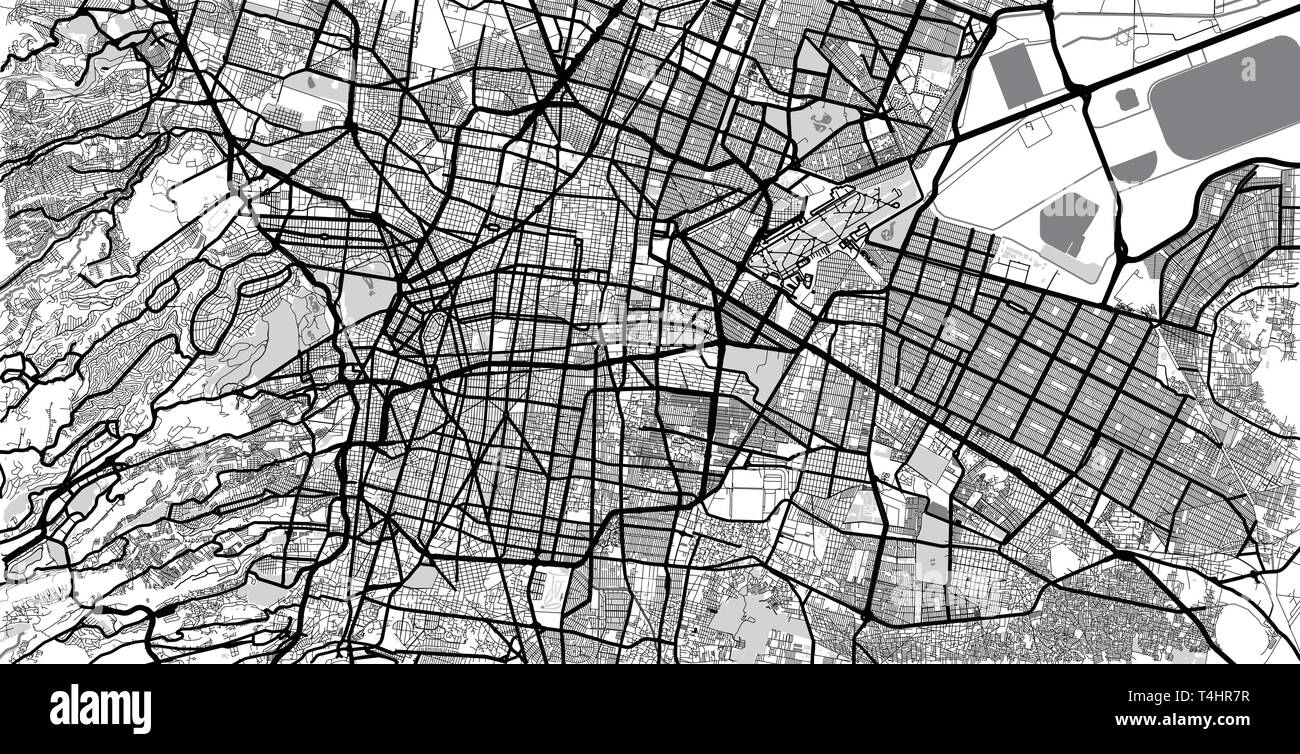 Ciudad de mexico map Banque d'images vectorielles - Alamy