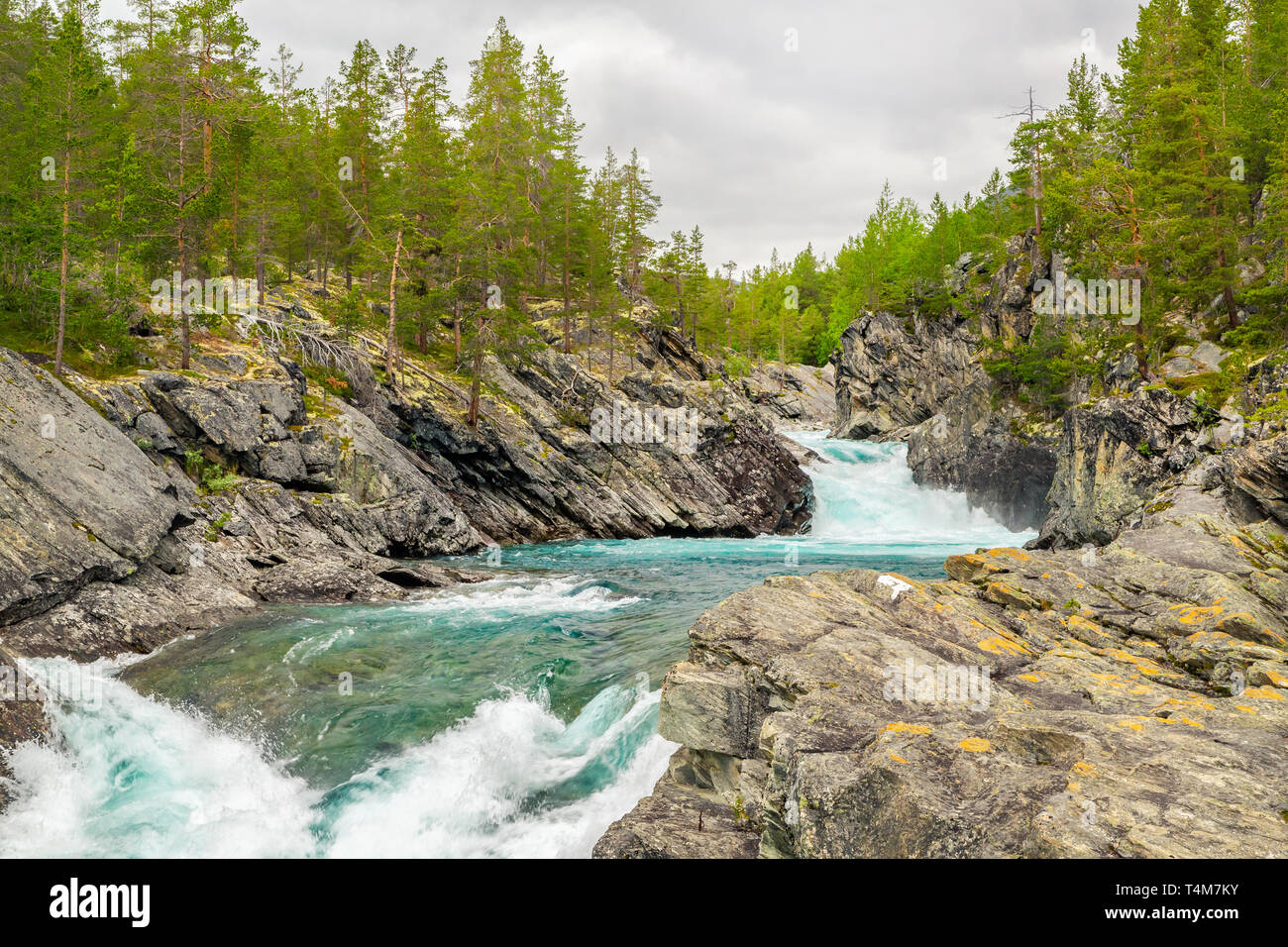 Vallée de la rivière de montagne Banque de photographies et d’images à ...