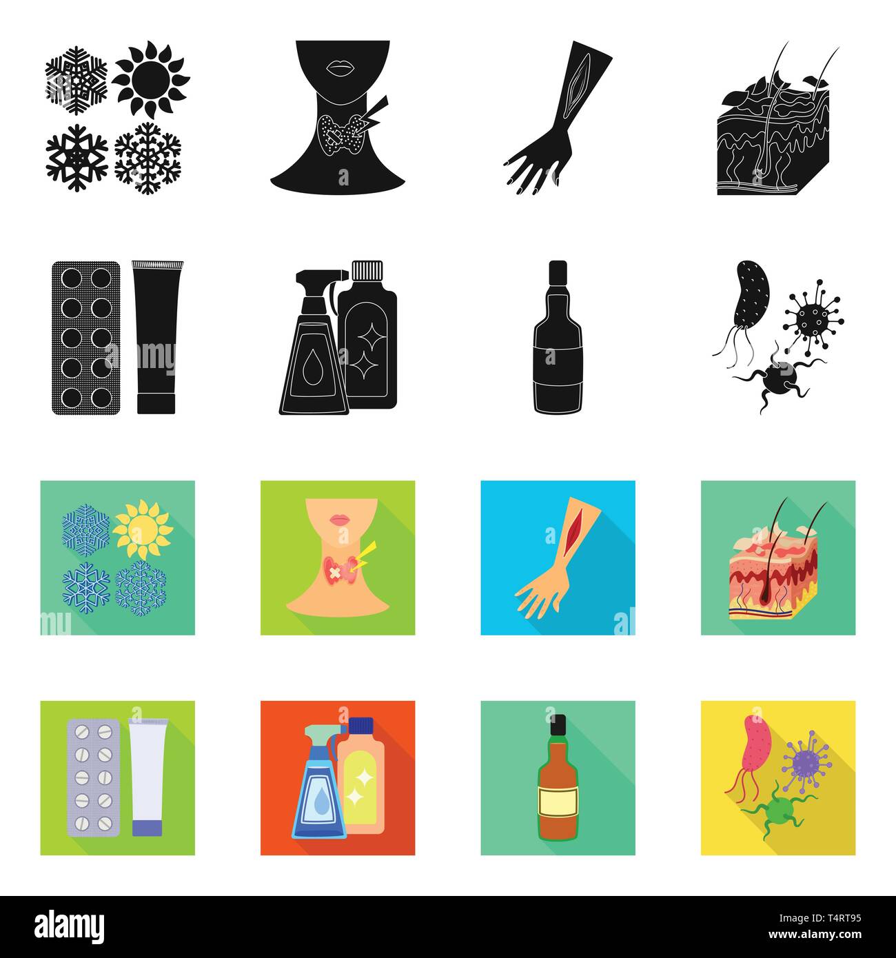 Flocon,les blessures,peau,chimiques,comp,bactéries,tomber,bras,épiderme ...