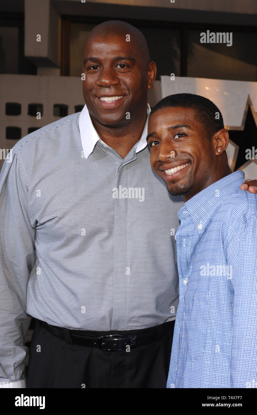 Magic johnson et son fils andre johnson Banque de photographies et d ...