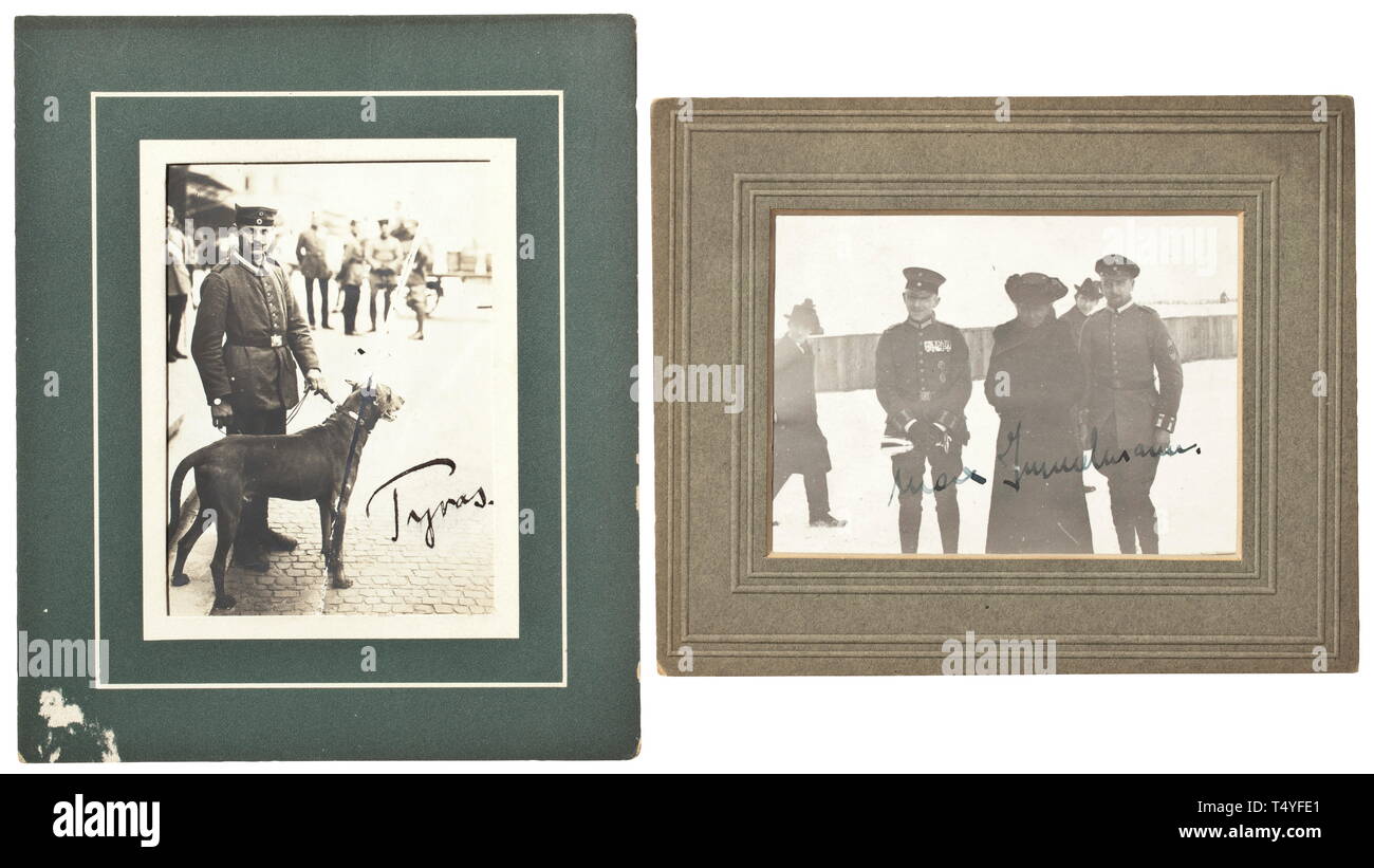 Max Immelmann. Deux photographies d'Immelmann, le premier portant ses ...