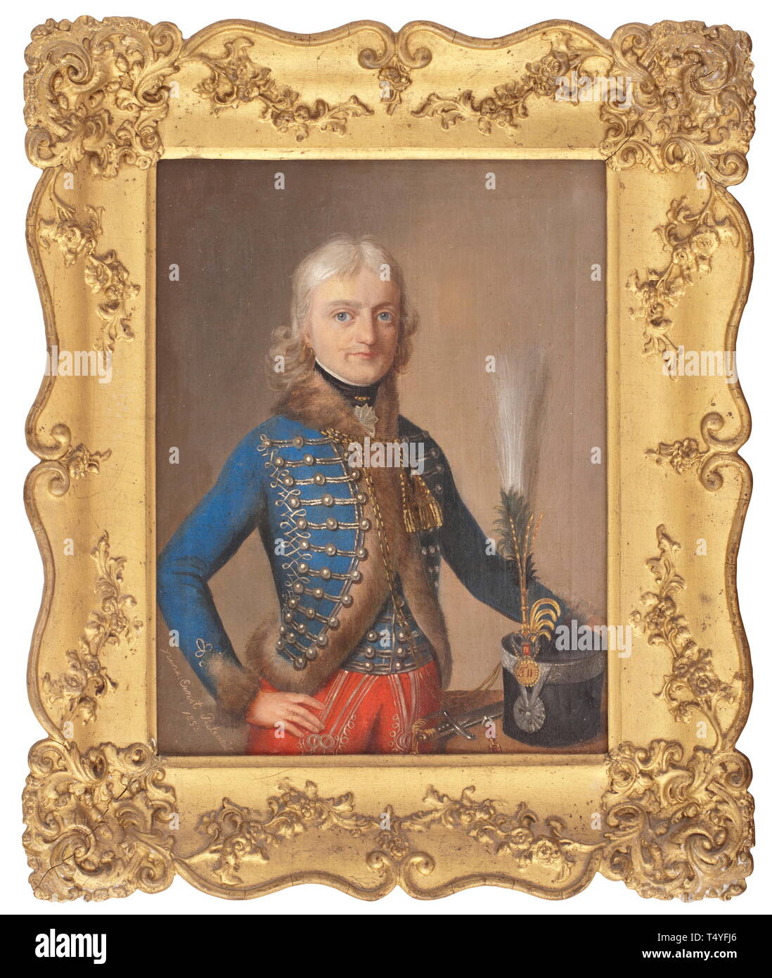 Un portrait du colonel Emanuel, comte de Waldstein. Huile sur toile ...