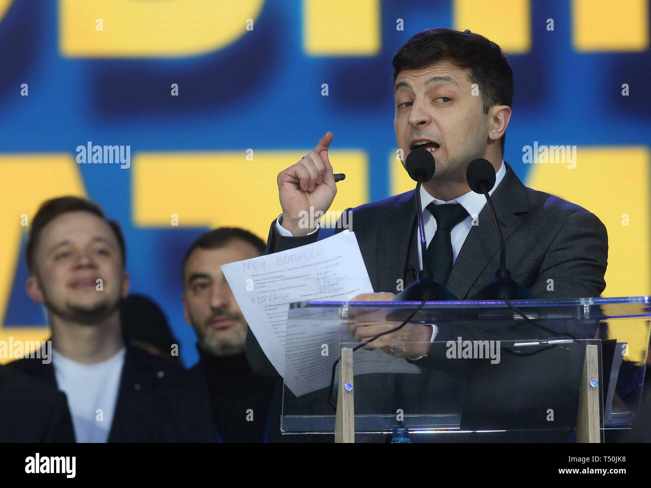 Kiev, Ukraine. Apr 19, 2019. Le candidat à la présidence de l'Ukraine ...