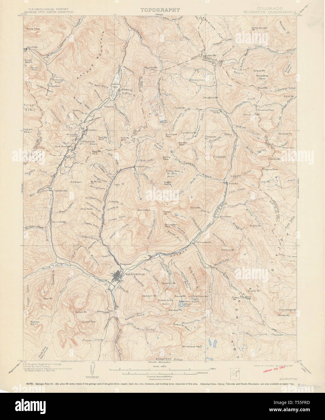 Carte du colorado silverton Banque de photographies et d’images à haute ...