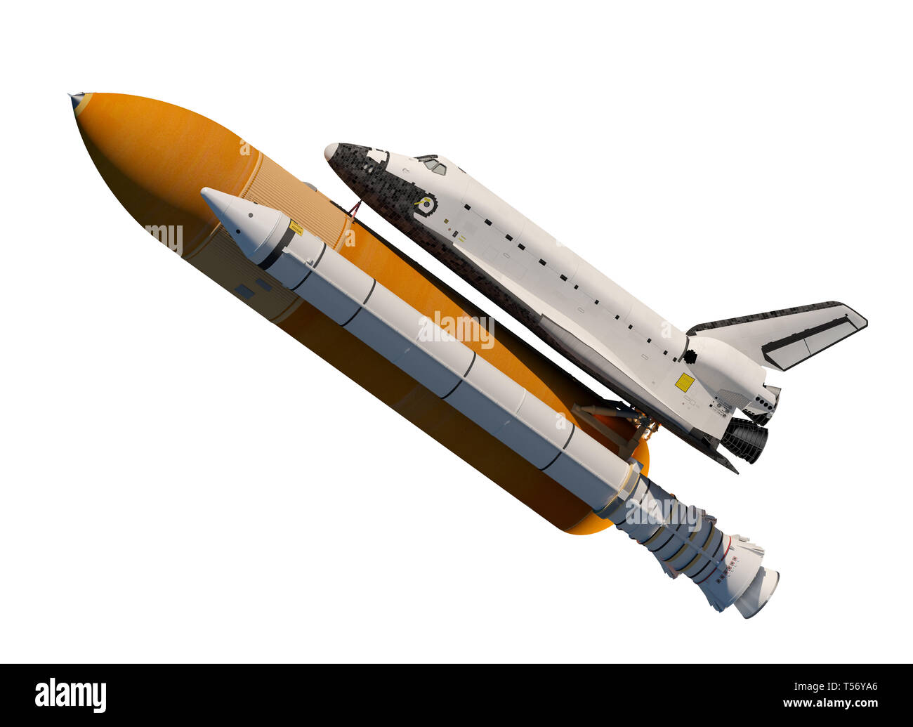 La navette spatiale américaine isolé sur fond blanc. 3D Illustration ...