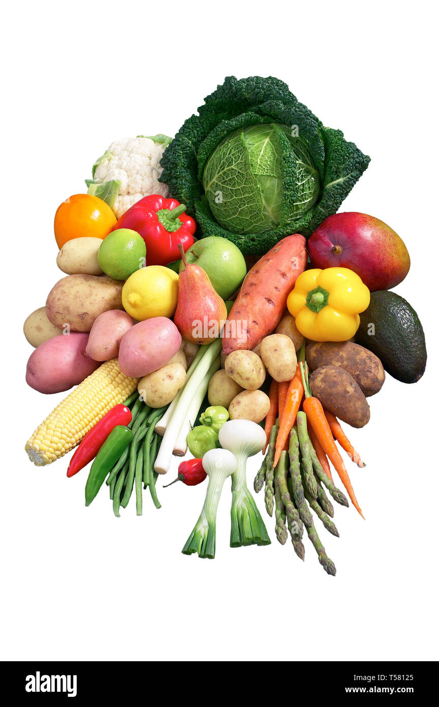 Fruit and vegetable display Banque d'images détourées - Alamy