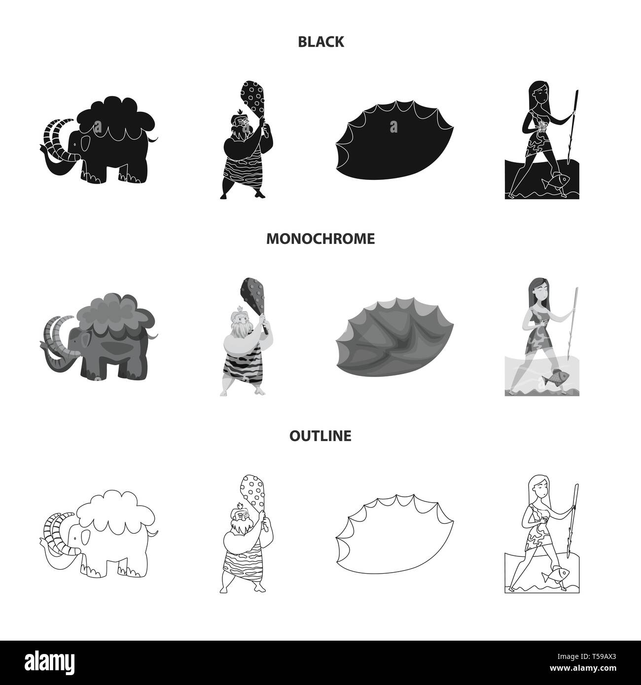 Objet isolé de l'évolution et la préhistoire symbole. Ensemble de l ...