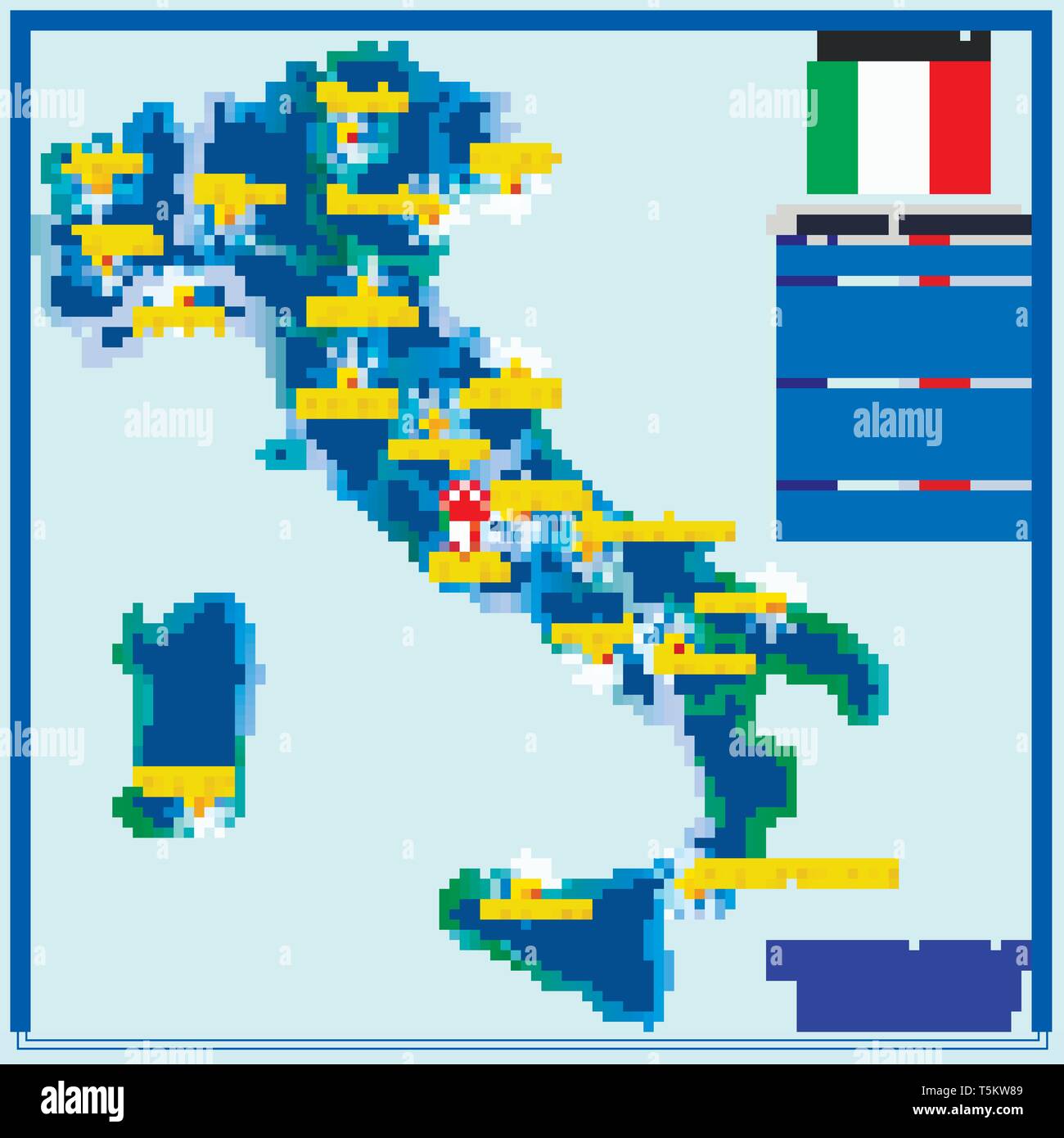 Carte de l'Italie avec l'infographie. Illustration avec l'italien l'infographie. Italie carte ...
