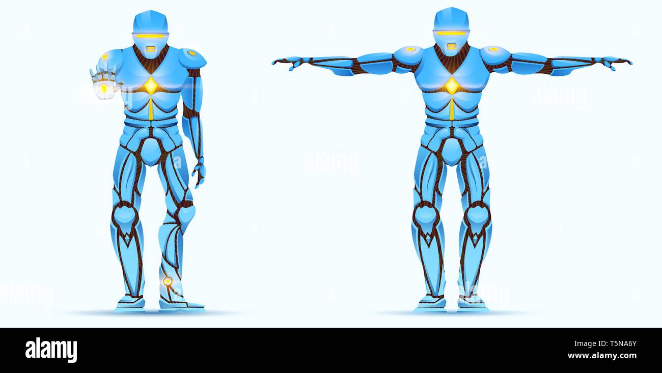 Cyborg homme élégant. Robot humanoïde avec l'intelligence artificielle ...