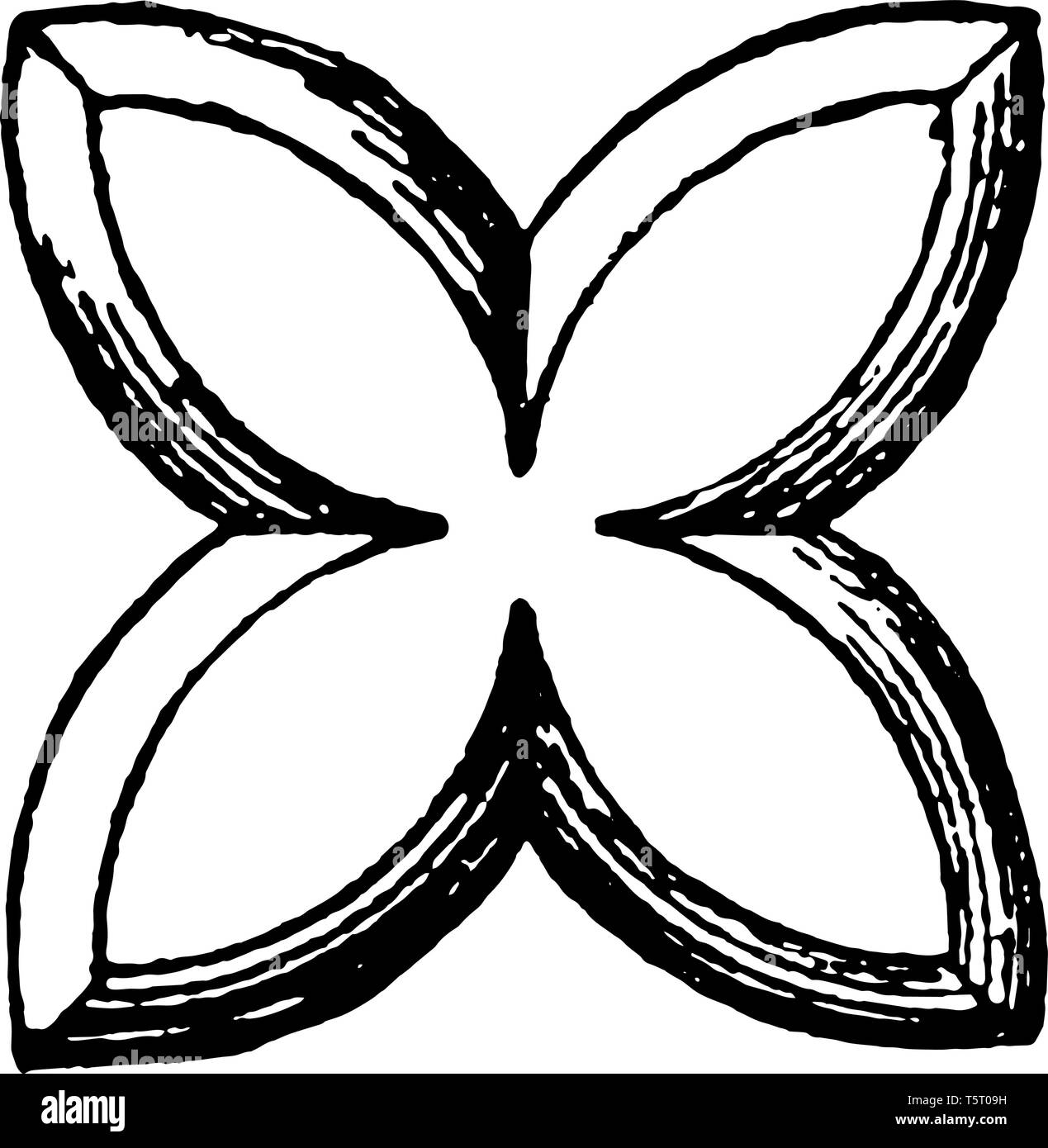 Il s'agit d'un quadrilobe design. L'image qui affiche une feuille avec ...