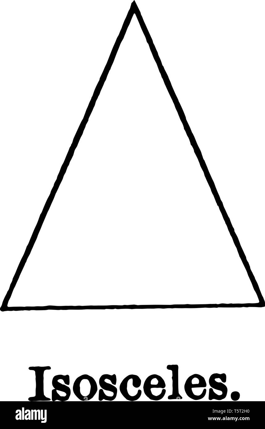 L'image de la triangle isocèle. Les deux côtés de ce triangle sont les ...