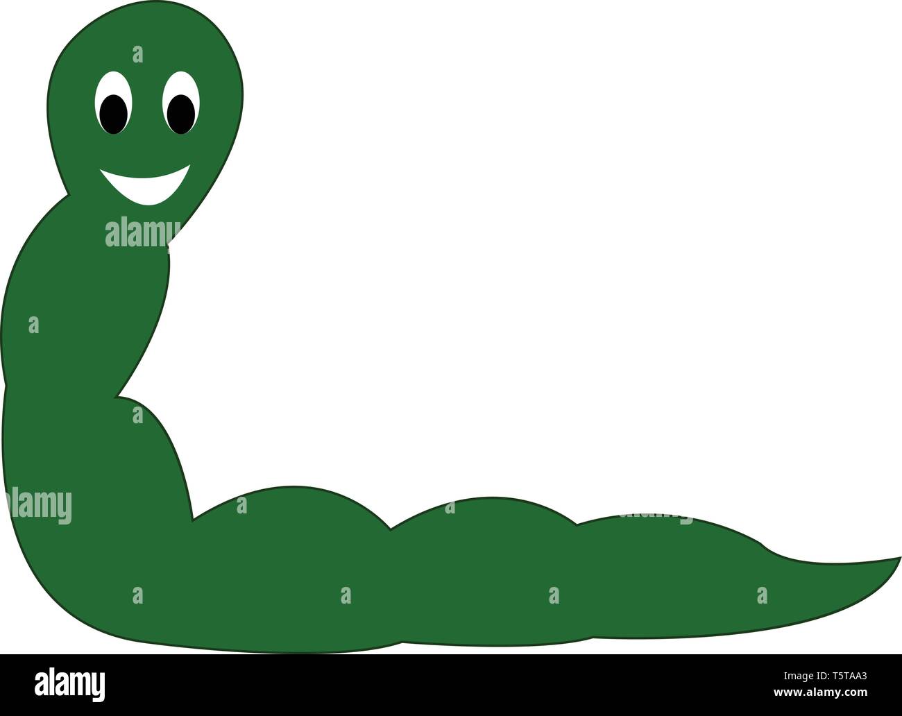 Une caricature d'un ver vert souriant vector dessin en couleur ou de l ...