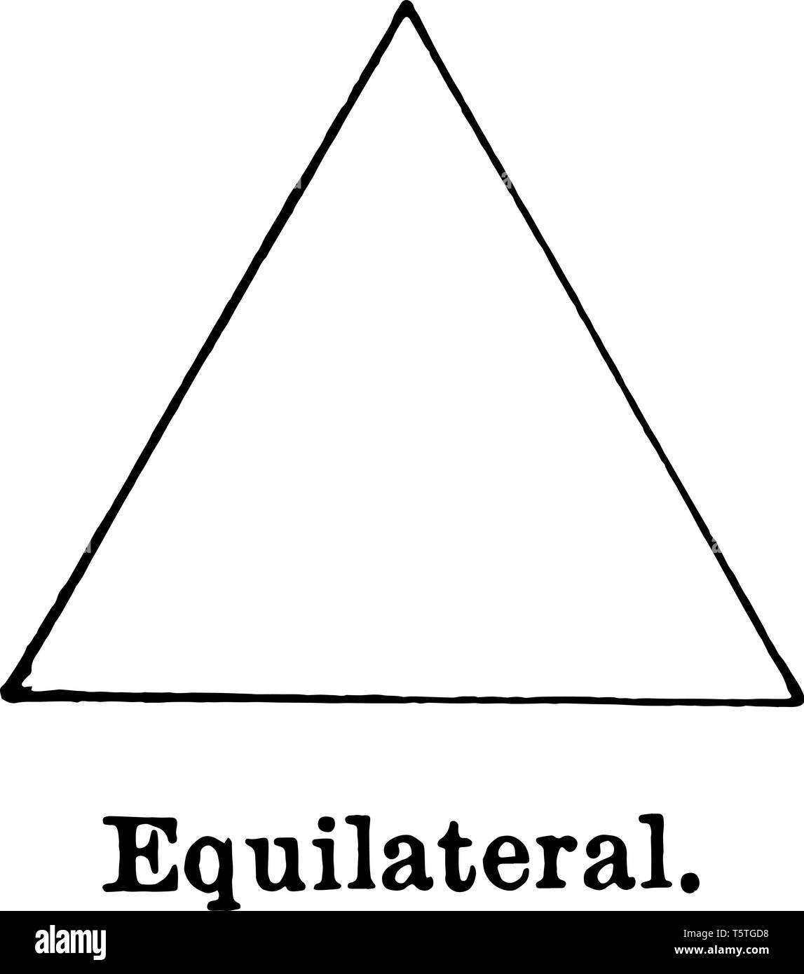 L'image du triangle équilatéral. Les trois côtés de ce triangle sont ...