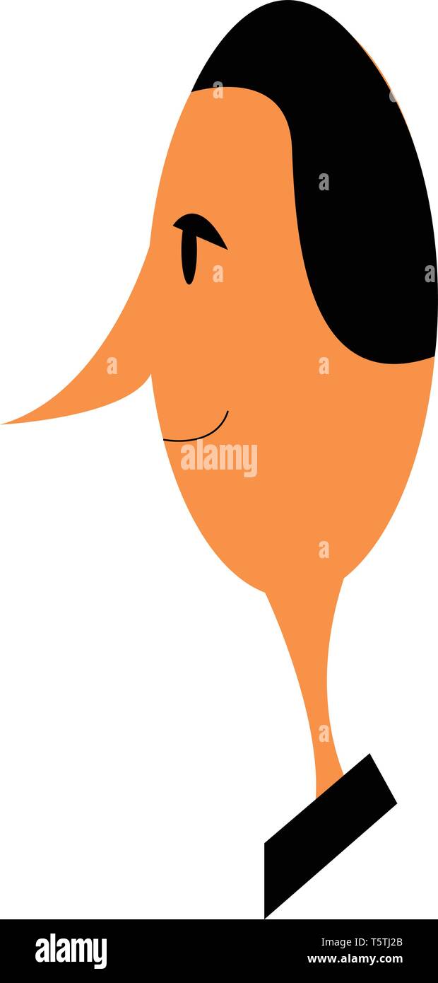 Un homme avec le nez pointu qui sourit vector dessin en couleur ou de l ...