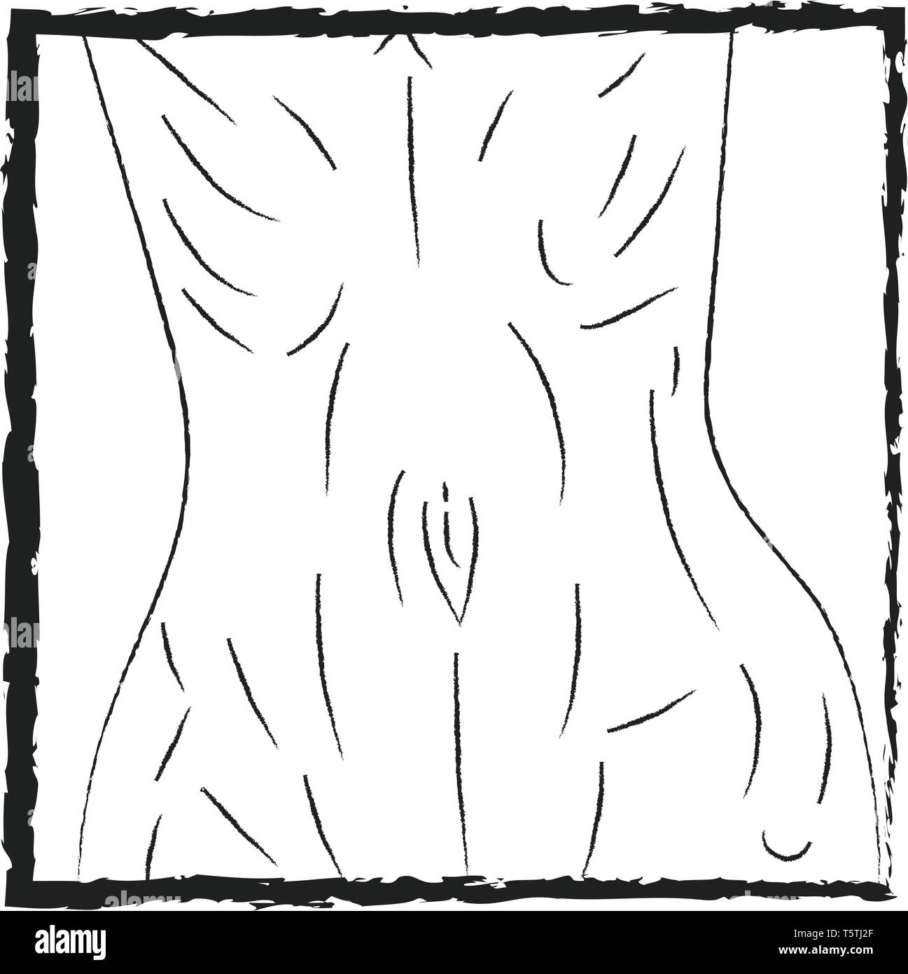 Un croquis de vue de face d'un vecteur de taille maigre dessin en ...