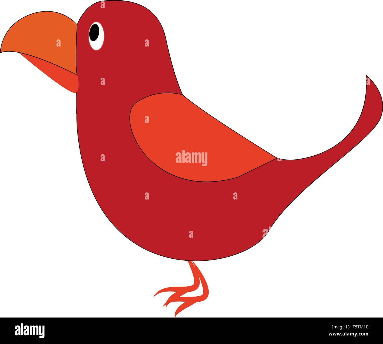 Un mignon petit dessin animé de couleur rouge oiseau a un corps de ...